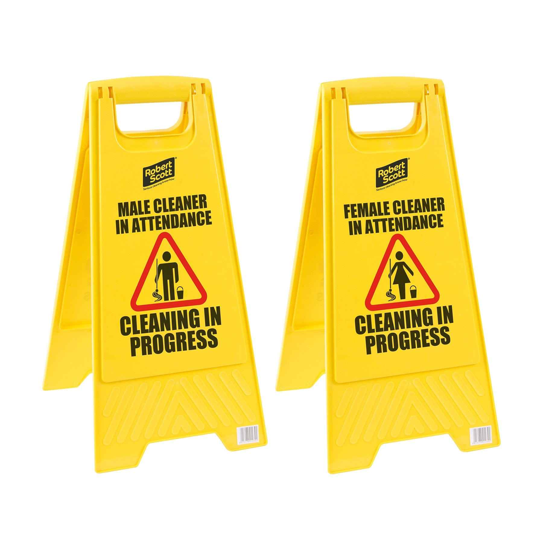 Male/Female Attendant Standard Safety Floor Sign - Box of 5 ...